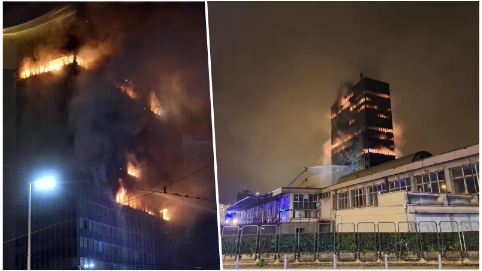 Šokantni prizori iz Zagreba: Gori Vjesnikov neboder, vatru gase svi ...